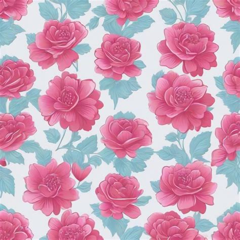 Premium Photo Beautiful Floral Flower Seamless Pattern Background For