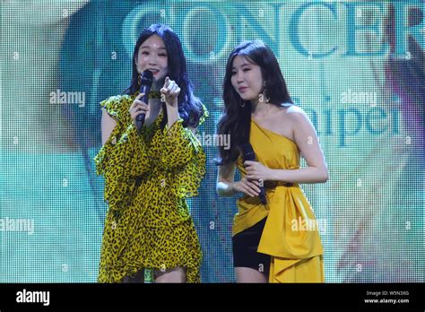 Lee Hae Ri And Kang Min Kyung Of South Korean Pop Duo Davichi Perform