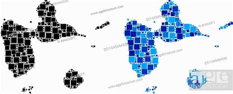 Dotted Guadeloupe Map Variants Abstract Geographic Scheme Variant Done