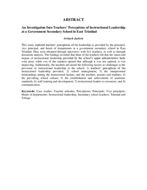Pdf An Investigation Into Teachers Perceptions Of Instructional