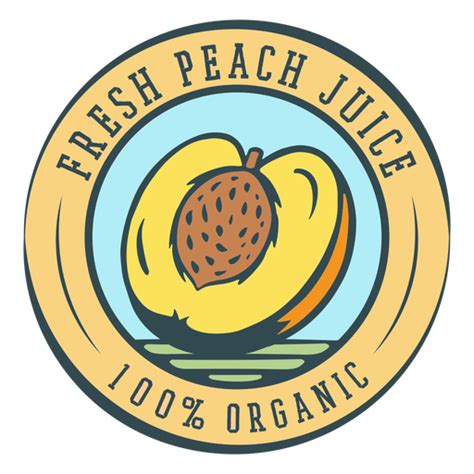 Diseño Png Y Svg De Etiqueta Orgánica De Jugo De Durazno Fresco Para
