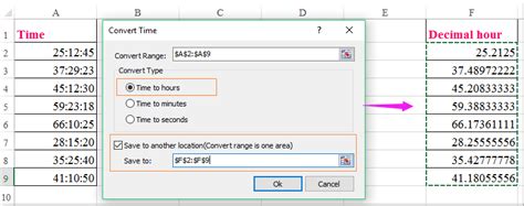 how to convert time to decimal over 24 hours in excel