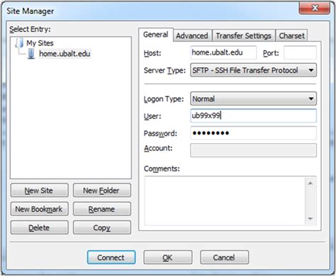 ftp client setup university of baltimore