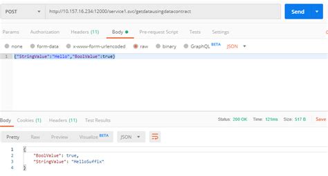 using postman to invoke wcf service methods