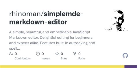 github rhinoman simplemde markdown editor a simple beautiful and