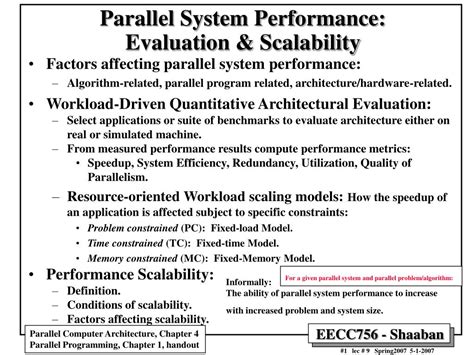 ppt parallel system performance evaluation and scalability powerpoint