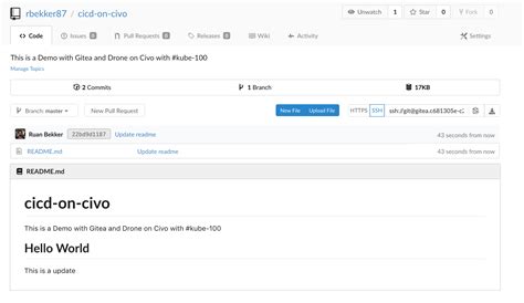 setup your first ci cd pipeline with drone ci and gitea on