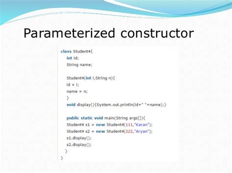 parameterized constructor