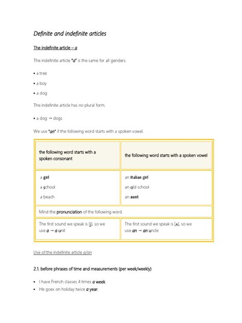 Definite And Indefinite Articles Pdf Grammatical Gender