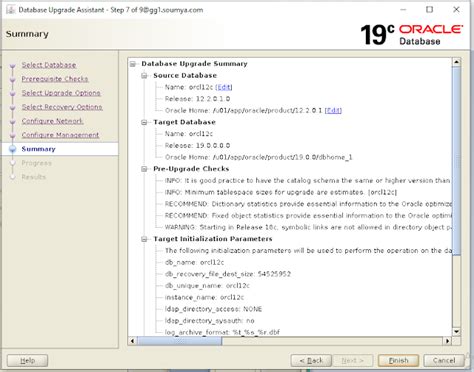 oracle database upgrade from 12c to 19c using dbua