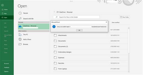 can t open excel files from onedrive microsoft community