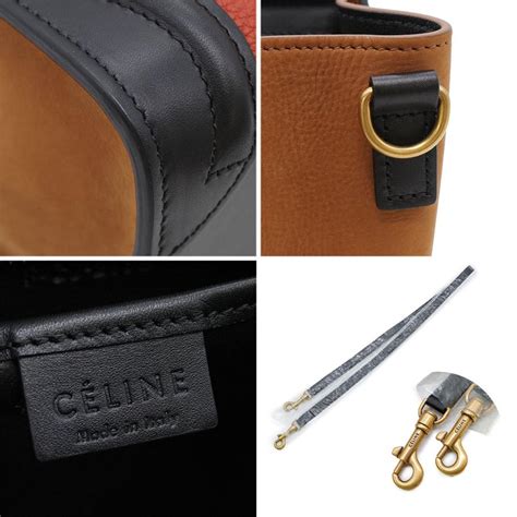 未使用品 Celine セリーヌ ラゲージ ナノショッパー ハンドバッグ 2way 168243aac 27ft トリコロール フォックス