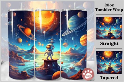 Cartoons Space Tumbler Wrap Graphic By Luna Art Design · Creative Fabrica