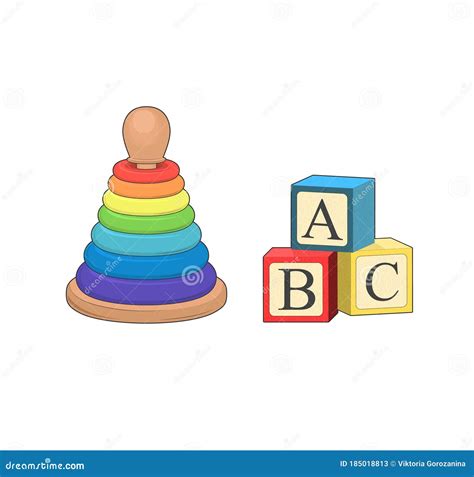 Bloque Abc De Construcción Ilustración Vectorial De Dibujos Animados