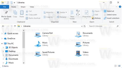 restore default libraries in windows 10