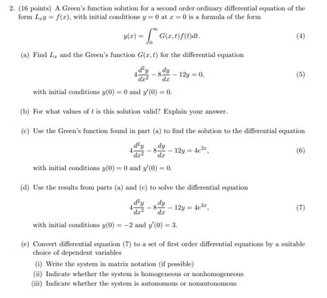 solved 2 16 points a green s function solution for a