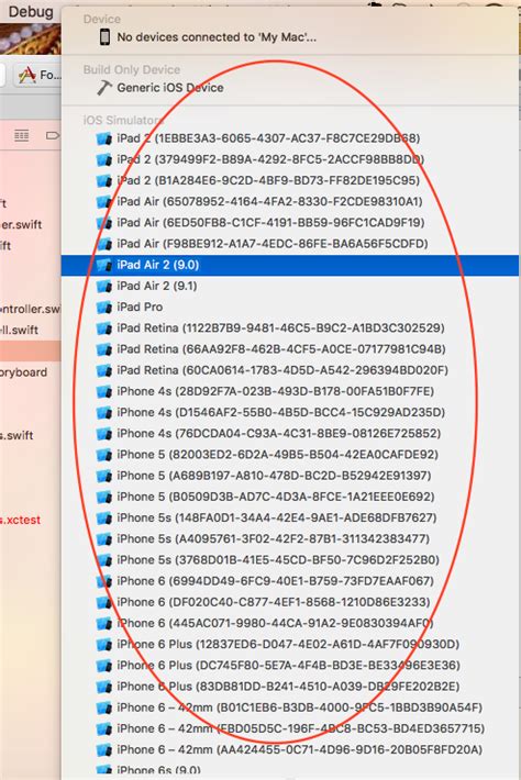 xcode7 2 different list of ios simulator xcode 7 1 and xcode 7 2