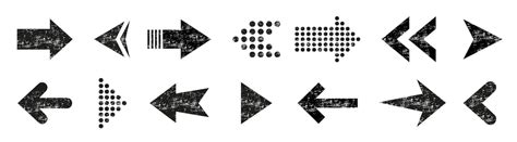 Colección De Iconos De Flecha Flechas Direccionales Con Textura Grunge
