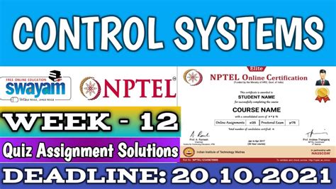 control systems nptel week 12 assignment 12 solutions july 2021