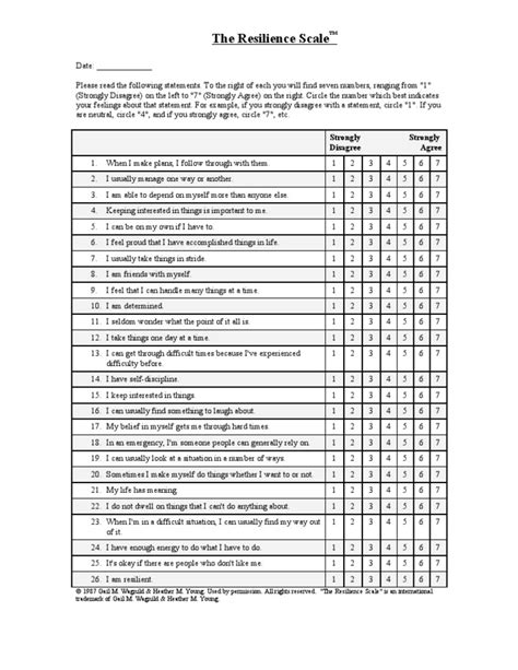 Resilience Scale Pdf Psychological Concepts Psychology