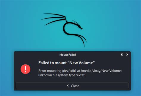 fix failed to mount new volume unknown filesystem type exfat