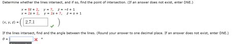 solved determine whether the lines intersect and if so