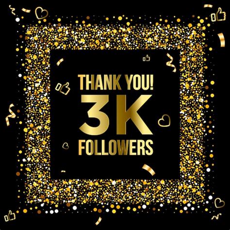 Premium Vector Thank You 3k Or Three Thousand Followers Peoples