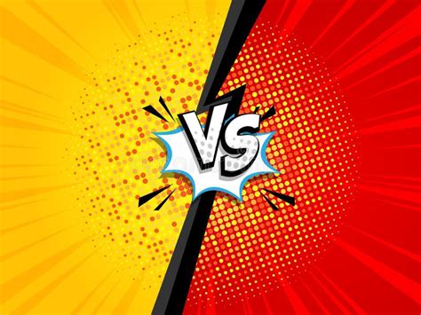 Versus Vs Comic Book Pop Art Illustration Stock Vector Illustration