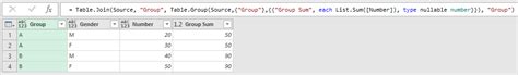 excel power query sum of column by group as new column
