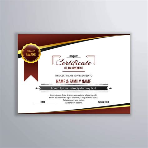 Abstract Beautiful Certificate Template Design Vector 258789 Vector Art