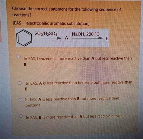 Solved Choose The Correct Statement Forithe Following Sequence Of