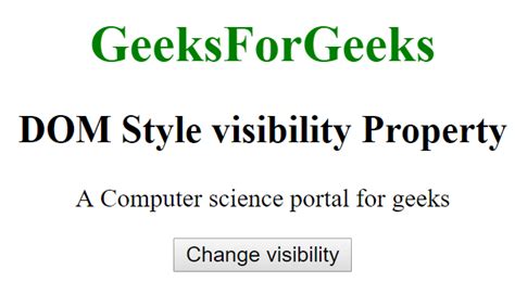 html dom style visibility property geeksforgeeks