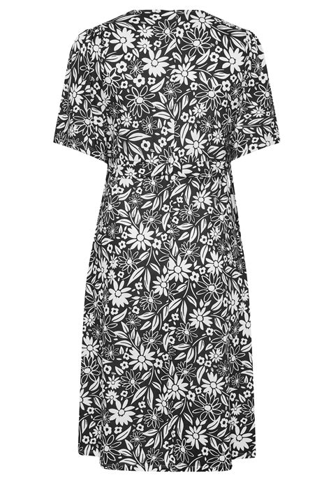 Limited Collection Plus Size Black Floral Print Wrap Midi Dress Yours