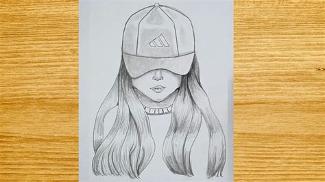 How To Draw A Girl With A Cap Pencil Sketch Tutorial Hidden Face