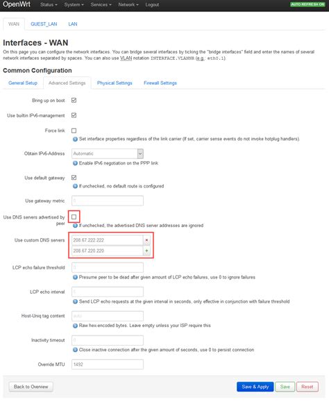correct way to set dns server network and wireless configuration