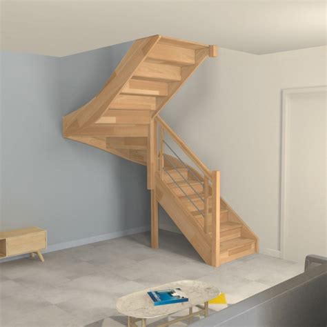 Escalier En Bois Sur Mesure En Kit à Monter Soi Même Oéba