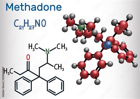 Methadone Molecule It Is An Opioid Is Used As An Analgesic In The