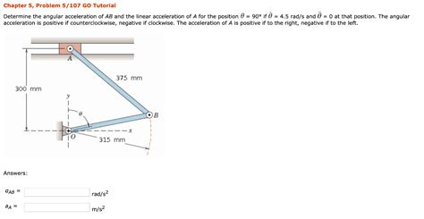 solved determine the angular acceleration of ab and the l