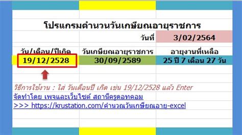 โปรแกรมคํานวณอายุงาน วิธีใช้ ข้อดี และการนำไปใช้ในการวางแผนอนาคต