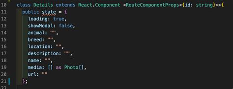 public state objects showing parsing error unexpected token in
