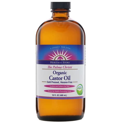 Heritage Store Organic Castor Oil 16 Fl Oz 480 Ml Iherb