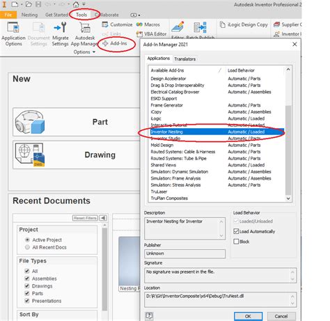 inventor nesting 2021 does not load autodesk community