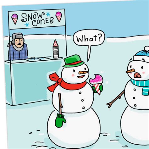 Snowman Eating A Snow Cone Funny Christmas Card Greeting Cards Hallmark