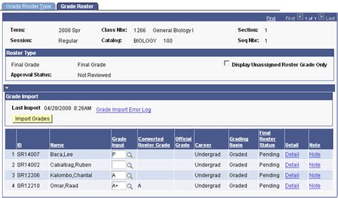 importing grades