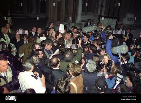 Virgin Atlantic Airways Boss Richard Branson Surrounded By The Media