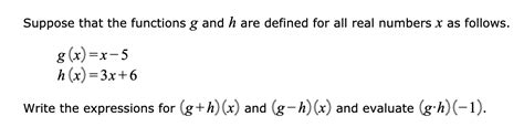 answered suppose that the functions g and h are… bartleby