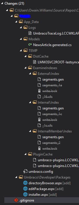 ignoring app data folder in git version control using umbraco and