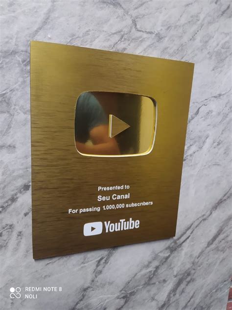 Placa 1 Milhão De Inscritos Frete Grátis
