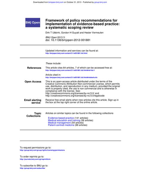 Pdf Framework Of Policy Recommendations For Implementation Of