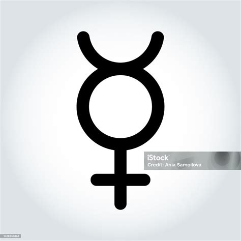 Siluet Simbol Merkurius Transgender Piktogram Gender Templat Dekorasi